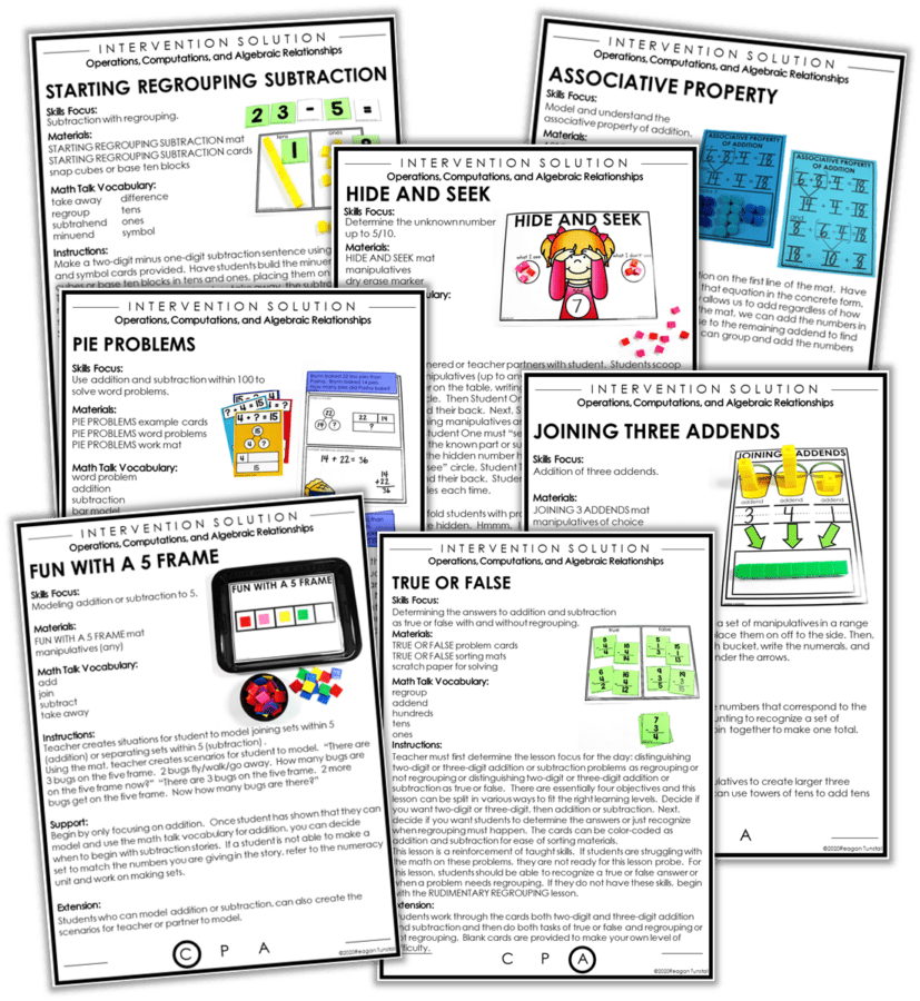 Intervention for Operations, Computations, and Algebraic Relationships