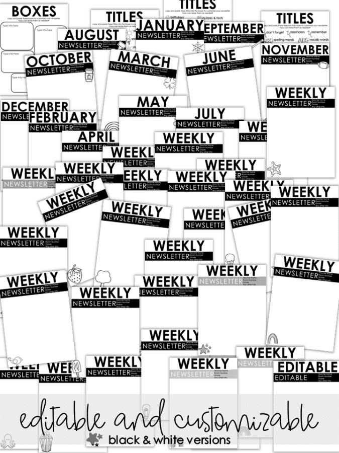 Editable Newsletters - Tunstall's Teaching