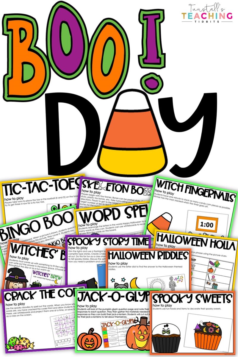 Boo Day Halloween Activities - Tunstall's Teaching
