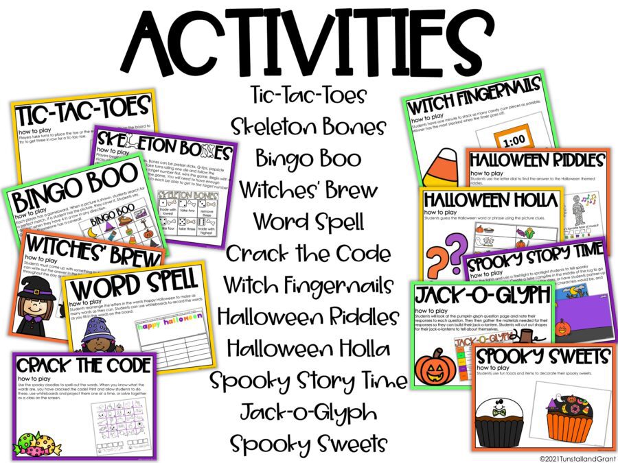 Boo Day Halloween Activities - Tunstall's Teaching