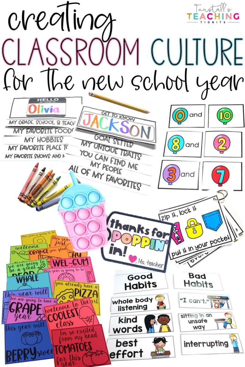 Creating Classroom Culture for the New School Year - Tunstall's Teaching
