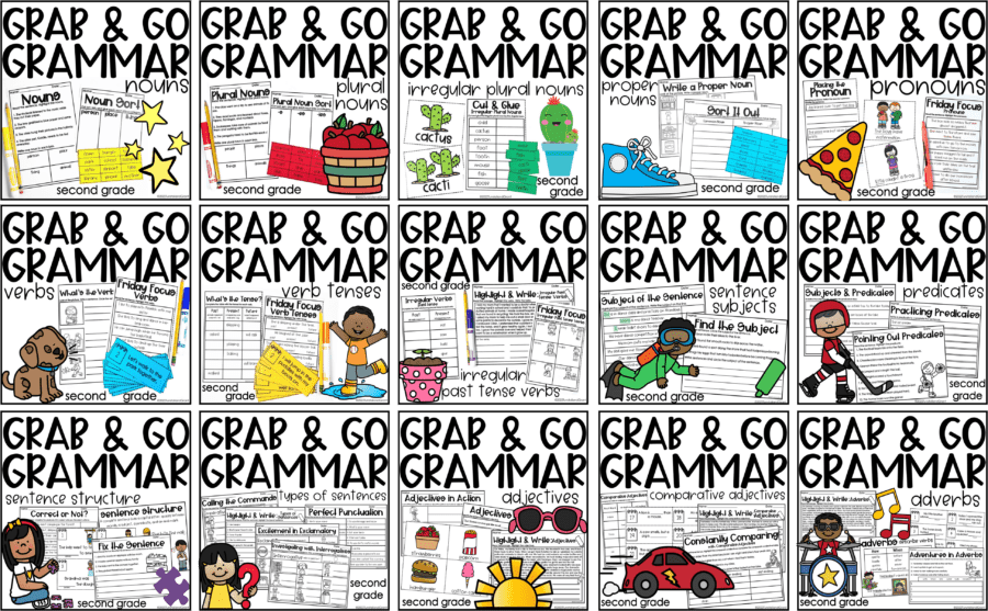 Grab and Go Grammar for Second Grade - Tunstall's Teaching
