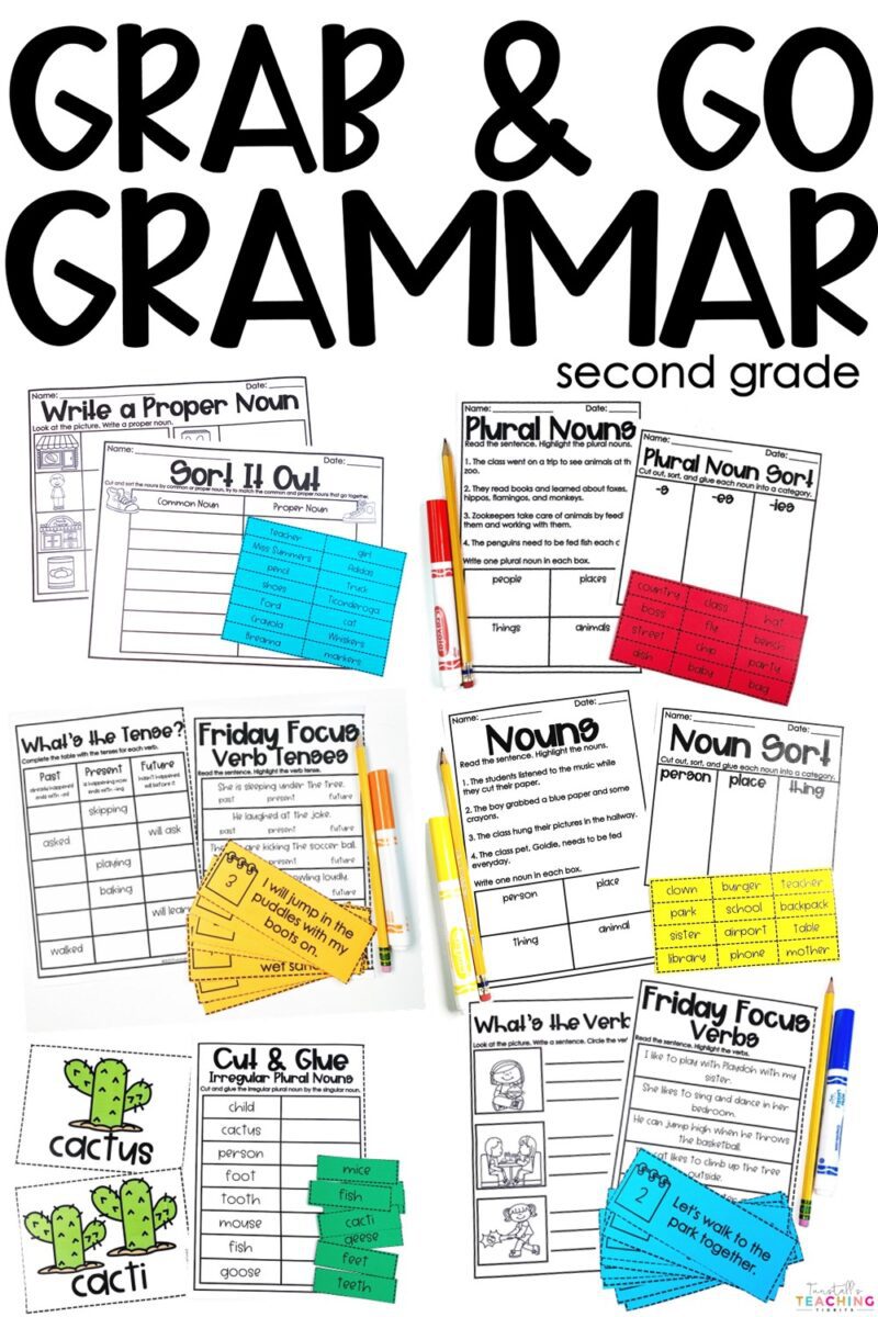 Grab and Go Grammar for Second Grade - Tunstall's Teaching